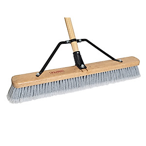 Harper 20201043 24 in. Indoor Smooth-Surface Push Broom with Flagged Bristles, Sand, Saw Dust, Wood Shavings and Pet Hair
