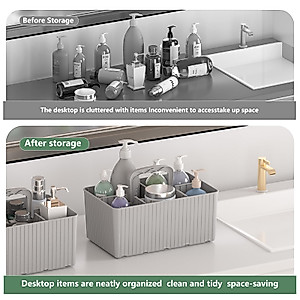 HI NINGER 2 Pack DIY portable shower caddy, plastic shower caddy portable organizer - Stackable caddy with handle for bath storage organizer,makeup,dorm caddy.classroom art organizers