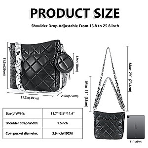 Quilted Crossbody Bags for Women, Unique Pattern Strap, Large Puffer Bag