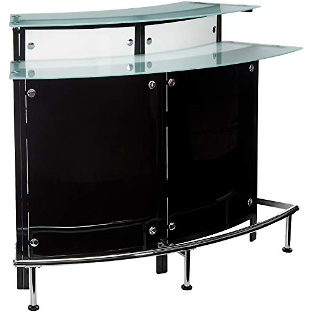 Coaster Home Furnishings Keystone Glass Top Bar Unit Black