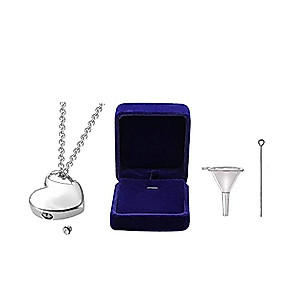 Gisunye Cremation Urn Necklace for Ashes Urn Jewelry,Forever in My Heart Carved Locket Stainless Steel Keepsake Waterproof Memorial Pendant for mom & dad with Filling Kit… (Customize)
