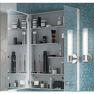 Kohler Maxstow Frameless Surface Mount Bathroom Medicine Cabinet, 30" W X 40" H, Dark Anodized Aluminum