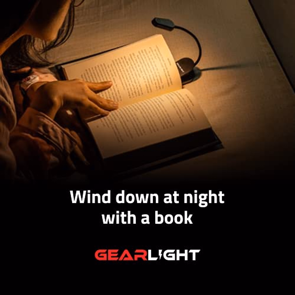 GearLight Rechargeable Book Light for Reading in Bed - Stocking Stuffers 2 Pack Adjustable LED Clip-on Reading Light for Books in Bed - Reading Lamp Book Accessories for Adults & Kids