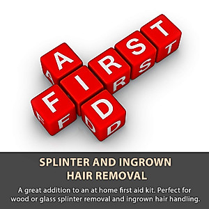 Ingrown Hair Tweezers | Pointed Tip | Red | Precision Stainless Steel | Extra Sharp and Perfectly Aligned for Ingrown Hair Treatment & Splinter Removal For Men and Women | By Tweezees