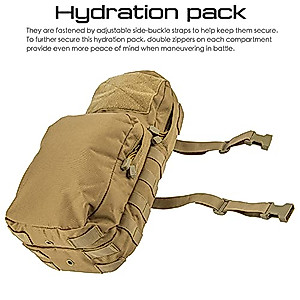 LIVANS Tactical Hydration Pack Nylon, Molle Hydration Carrier Bag Water Reservoir Bag for Tactical Backpack Plate Carrier(Bladder not included)