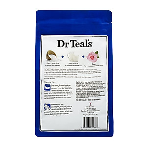 Bundle of Dr Teals Calm & Serenity with Rose Essential Oil (Made with Milk Protein): Pure Epsom Salt Soaking Solution 3 LBS & Foaming Bath 34 FL OZ