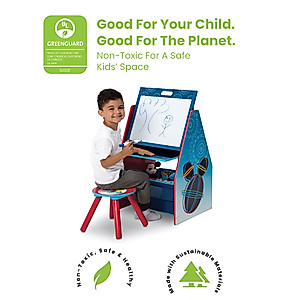 Delta Children Kids Easel and Play Station – Ideal for Arts & Crafts, Drawing, Homeschooling and More - Greenguard Gold Certified, Disney Mickey Mouse
