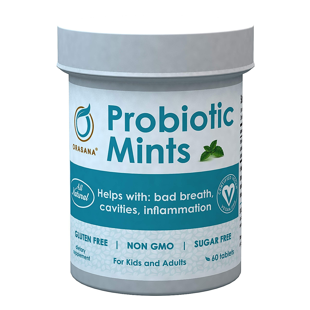 Orasana® Probiotic Mints, Vegan, All Natural Chewable Probiotic for Oral Health