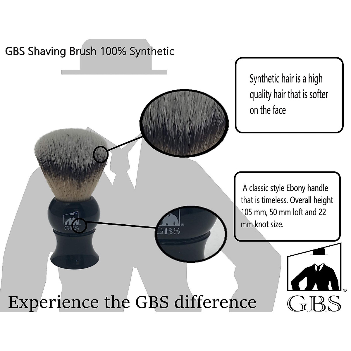 G.B.S Black Luxury Shaving Kit - Wood Straight Razor, Mug, Natural Soap, Brush, Alum block, Strop and Paste Grooming Kit, Black