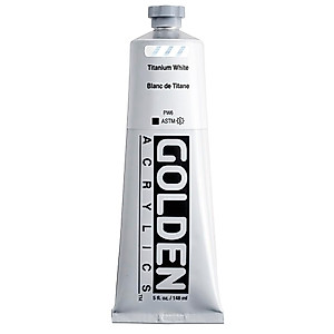 Heavy Body Acrylic Paint by Golden in 5 Ounce Tube Titanium White