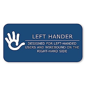 Roaring Spring Lefty Wirebound Spiral Left Handed Notebook, One Subject, 8.5"x10.5", 100 White Sheets Wide Ruled Paper, Asst Colors, Right Side Wire For Easier Use, Perforated, 3 Hole Punched