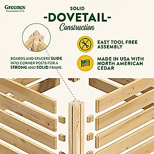 Greenes Fence Cedar Wood Composter Add-On Kit, 36" L x 36" W x 31" H / 173.92 gallons - Not Meant for Independent use; to be Added on to RCCOMP36 Composter Kit - Made in USA with North American Cedar