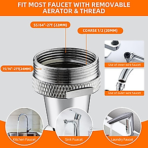CLINFASTER 1080° Swivel Faucet Extender, 360° Swivel Robotic Arm Faucet Aerator, 2 Mode Splash Water Filter Extension, Multifunctional Universal Model Sink Faucet Adapter for Kitchen/Bathroom Sink