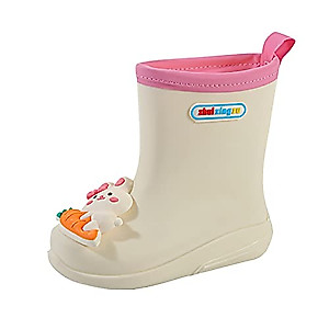 Children Shoes Rain Boots Cartoon Children Rain Boots Boys and Girls Infant Rain Boots Water Rubber Shoes Kids Boots for Girls Tall (A, 5.5-6 Years Little Child)