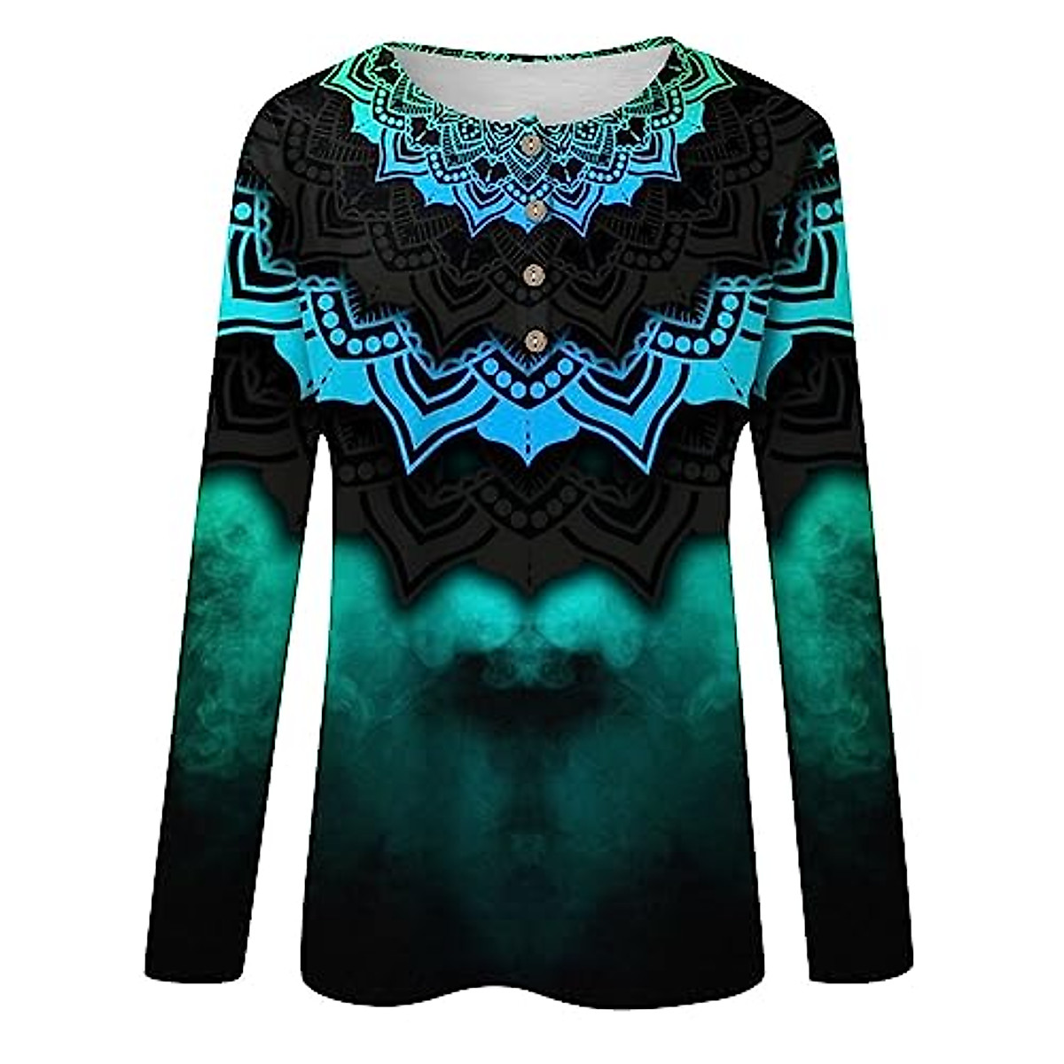 Tshirts Shirts for Women 3/4 Sleeve Tops for Women Women Xs Tops Long Sleeve Summer Crop Tops for Women Cotton Top Women Long Sleeve Womens Soft Long Sleeve Tops（4-Cyan,Medium）