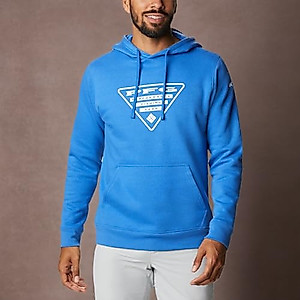 Columbia Men's PFG Triangle II Hoodie, Vivid Blue/White, Large