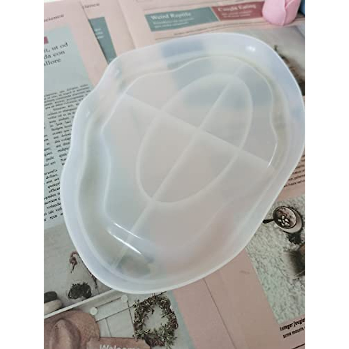 Aitian Tray Resin Mold,Irregular Cloud Pressed Flowers DIY Coasters Silicone Molds,Epoxy Resin Casting Molds for Jewelry TR1 TR1-1