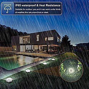 ZGWJ Solar Ground Lights, 12 Packs 8 LED Solar Garden Lamp Waterproof In-Ground Outdoor Landscape Lighting for Patio Pathway Lawn Yard Deck Driveway Walkway White