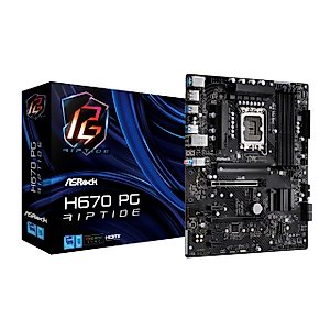 ASRock Motherboard H670 PG Riptide Intel H670 Series CPU (LGA1700) Compatible H670 ATX Motherboard