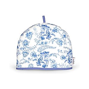 Muldale Large Tea Cozy for Teapot British - 100% Cotton Extra Thick Wadding Tea Pot Cover Designed in England - Teapot Koozie - Insulated Teapot Cozy for English Tea Sets - Vintage Blue Floral
