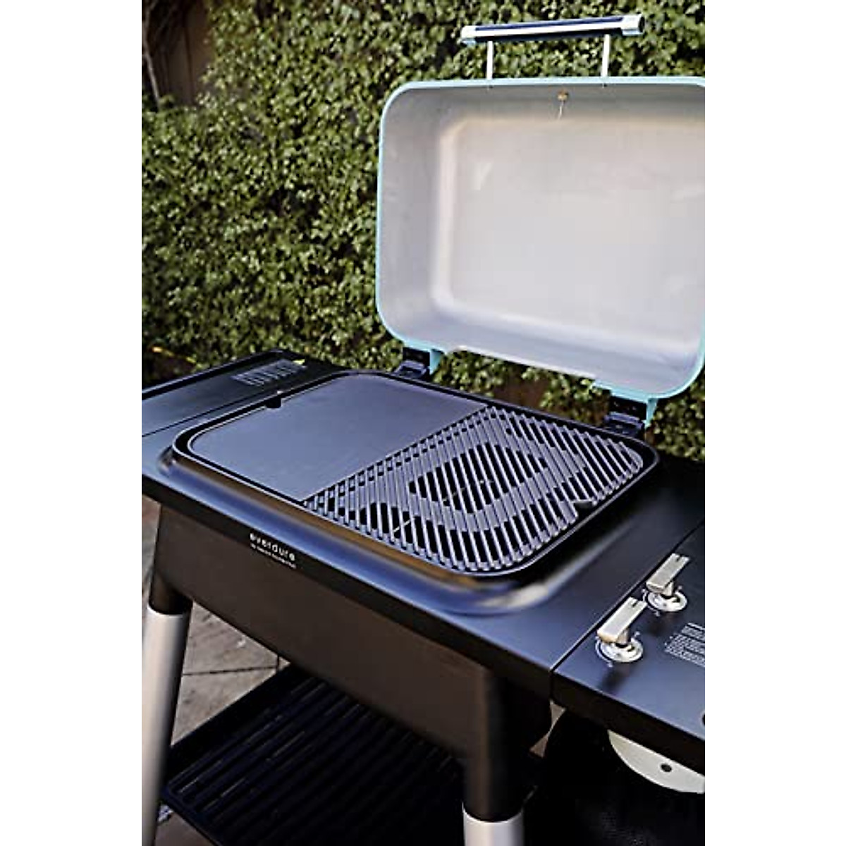 Everdure FORCE 2 Burner Gas Grill, Liquid Propane Portable BBQ Grill with Die-Cast Aluminum Body and Fast-Ignition Technology, 388 Square Inches of Grilling Surface, Adjustable Height, Orange