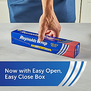 Reynolds Wrap Heavy Duty Aluminum Foil Roll, Thick Heavy Duty Foil for Added Strength and Durability, Secure Easy Open and Close Tab, 12 Inches Wide, 50 Sq. Ft.