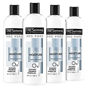 TRESemmé Pro Pure Conditioner For Daily Moisture Micellar Moisture Silicone Free, 16 Fl Oz (Pack of 4)
