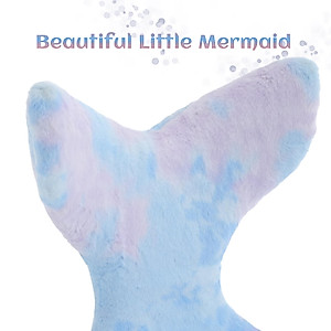 Guyou Fuzzy Cute Kids' Desk Chair Mermaid Back Chair Colorful Adjustable Study Chair Swivel Rolling Chair for Teen Girls Boys/Bedroom/Children Gift(Blue Colorful)