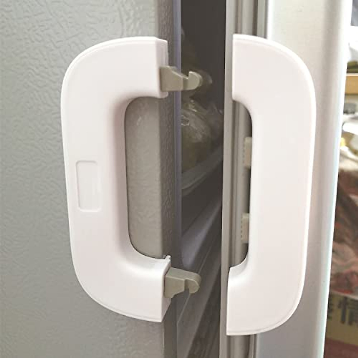 CNBEIAN Child Safety Locks for Refrigerator Doors-2 Pack-White