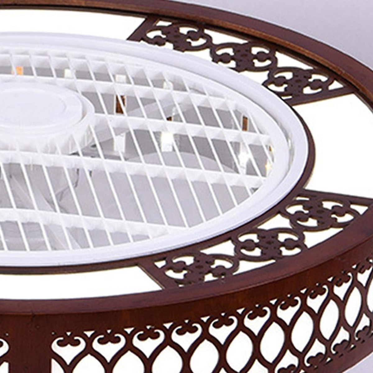 Ceiling Fan with Light, 22" Chinese Style Ceiling Fan Dimmable 64W LED Light with Remote Control Flush Mount Lamp for Bedroom Living Room Children's Room