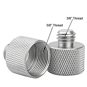 MxTong Mic Stand Adapter 5/8" to 3/8" Tripod Thread Screw Adapter for Microphone Stand Mount Microphone Stand Adapter to Tripod Adapter 2 Pack