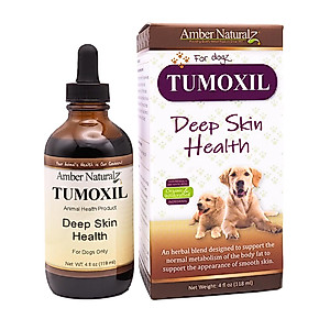 AMBER NATURALZ Tumoxil Deep Skin Health Herbal Supplement for Dogs and Puppies | Canine Herbal Supplement for Skin and Metabolism Support | 4 Fluid Ounce Glass Bottle | Manufactured in The USA