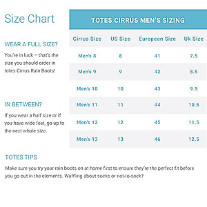 Totes Men's Chelsea Rain Boots, Black, 10