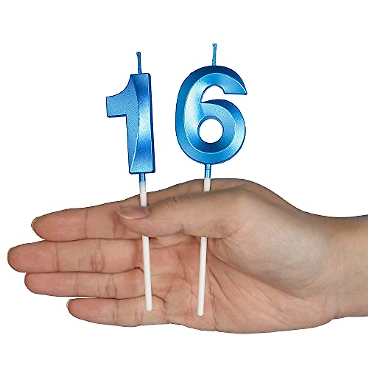 Blue 11th & 1st Birthday Candles for Cakes, Number 11 Glitter Candle Cake Topper for Party Anniversary Wedding Celebration Decoration