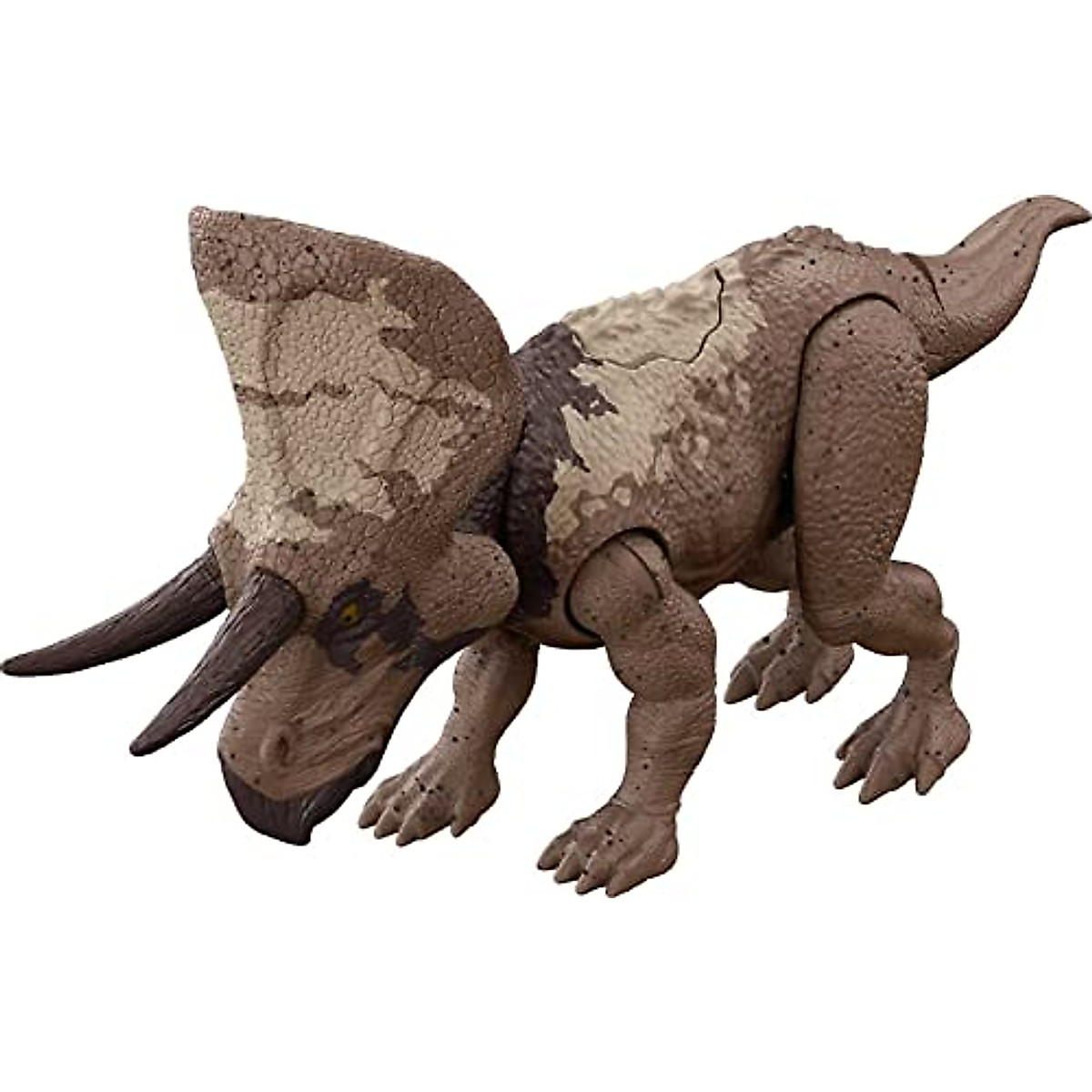 Mattel Jurassic World Strike Attack Zuniceratops Dinosaur Action Figure Toy with Attack Feature & Movable Joints
