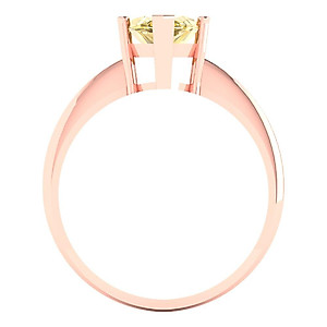 Clara Pucci 2.50 ct Marquise Cut Solitaire Natural Yellow Citrine Engagement Bridal Promise Anniversary Ring 18K Rose Gold Size 3.5