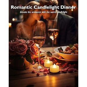 Homemory Value 24Pack Flameless LED Candles Tea Lights Battery Operated, 200+Hours Electric Fake Candles Tealights for Votive, Halloween, Pumkin, Ofrenda, Diya, Table Decor, Funeral, Christmas