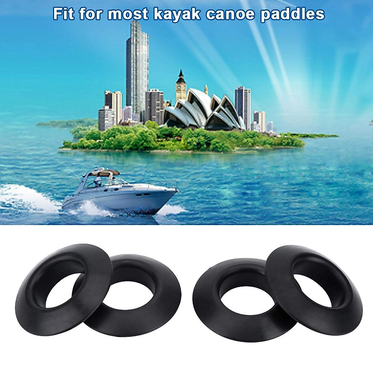 Kayak Paddle Drip Rings, 4Pcs Universal Practical Rubber Paddle Drip Rings Kayak Splash Guards Paddle Accessories for Kayak Canoe