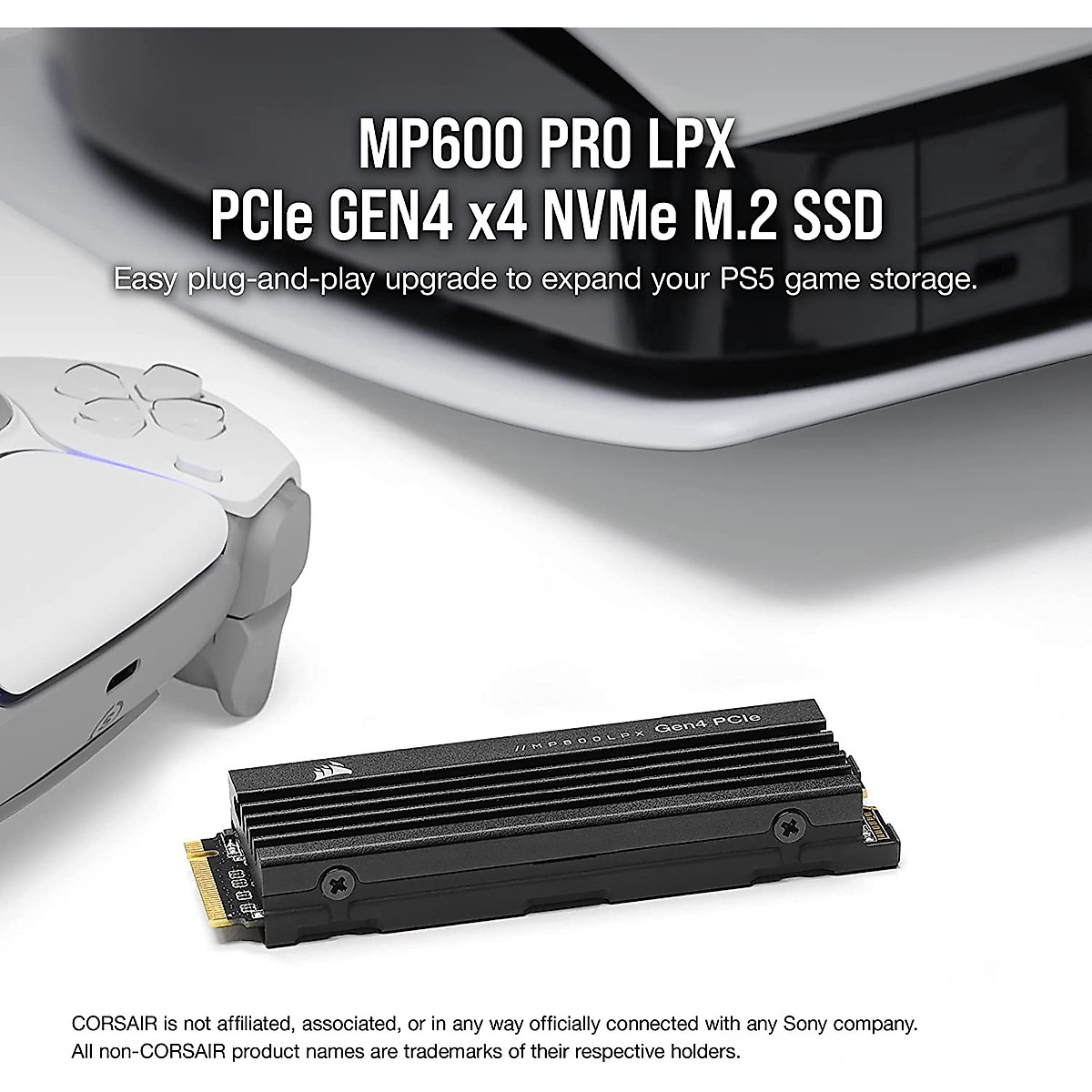 Corsair 4TB M.2 NVMe PCIe Gen4 SSD - Optimized for PS5, Up to 7,100MB/s Read & 5,800MB/s Write Speeds