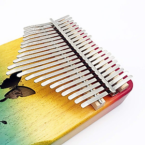 Ylliesy Kalimba 17 Keys Thumb Piano Butterfly pattern Hand Rest Curve Design Colorful Mahogany body and Fillet standard C tune Musical Instrument Gifts for Kids Adult Beginners Easy to Learn