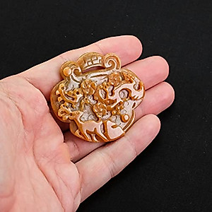 Tree Deer Ruyi Handmade Natural Red Jadeite Jade Pendant