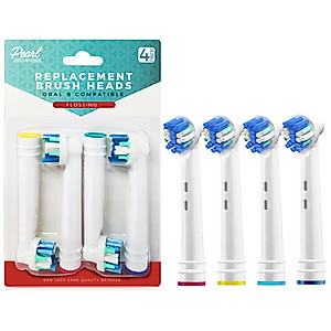 Replacement Brush Heads Compatible with Oral b Braun- 12 Electric Toothbrush Heads for Oralb- Double Clean, Floss & 3D PRO White Brushes- Fits The Kids Pro 1000 Sonic Floss, Dual, Cross, & More