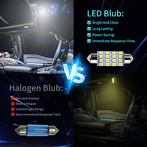 Zakolak 42 Pieces Interior Car Lights, Super Bright White Dome Map Tail Cab Lights Bulb Kit Set , DE3175 T10 31mm 41mm 194 LED Bulb for Your Trucks Width Lamp(White)