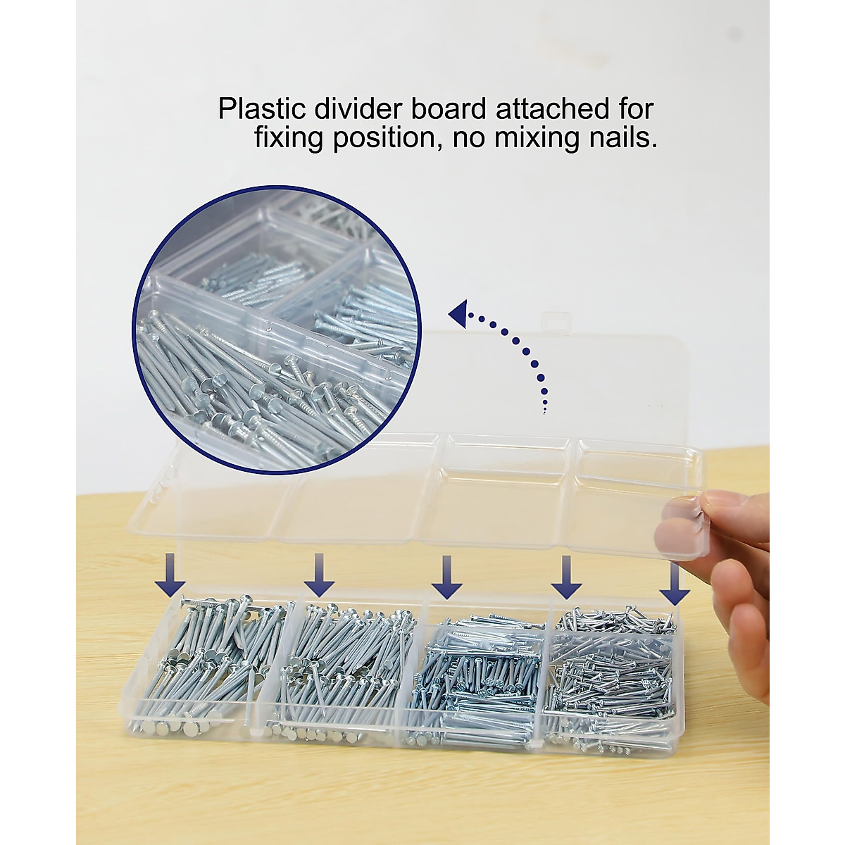 Eujqo Nails for Hanging Pictures Small Nails Picture Hanging Nails 700Pcs Finishing Nails Hardware Nails for Wall Wood Nails