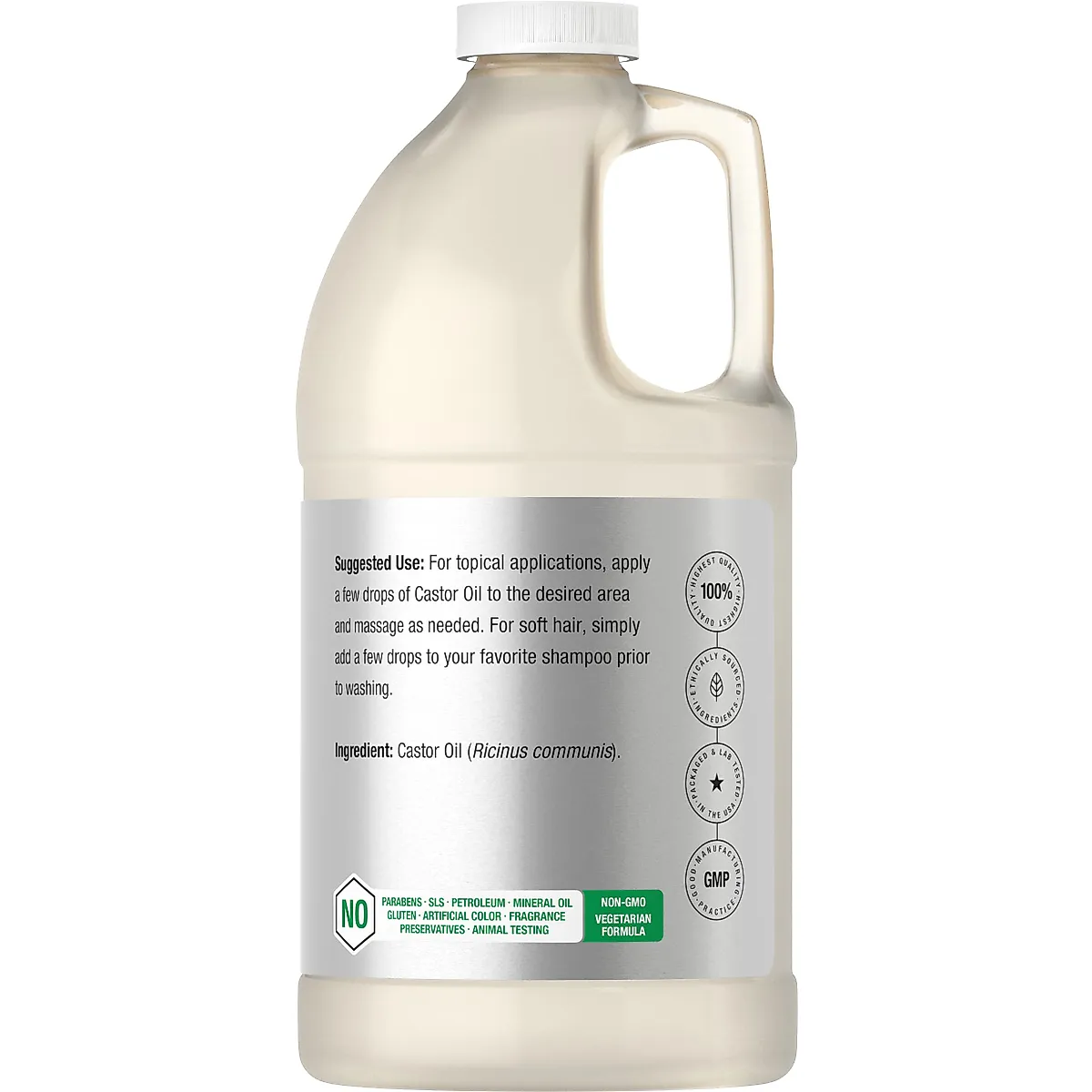 Horbäach Castor Oil 64oz | for Hair, Eyelashes & Eyebrows | Hexane Free & Cold Pressed | Vegetarian, Non-GMO