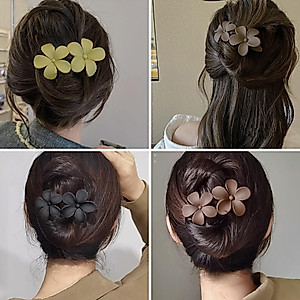 8 PACK Flower Alligator Hair Clips Matte Curved Hair Claw No Slip Hair Clips Volume Strong Hold Clip Hair Claw Hair Accessories for Women Girls