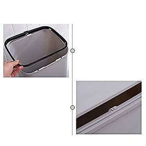 Trash Can Plastic Press Top Trash Bin, Large with Lid 20 Liter, Creative Fashion Home Kitchen Living Room Office Garbage Can (Color : Gray)