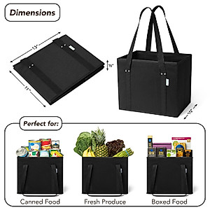 BagGroup Reusable Grocery Bags or Shopping Bags 4 pack - Folding Reusable Shopping Bags for Groceries with reinforced Bottom & Handles - Durable and Foldable Grocery Tote Bag for Groceries