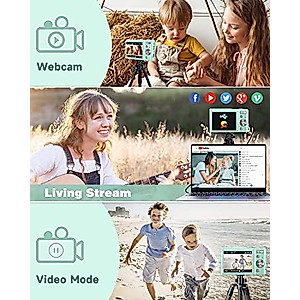 Digital Camera, Zostuic Autofocus 48MP Kids Camera with 32 GB Card Vlogging Camera with 16X Zoom, Compact Portable Mini Cameras for 4-15 Year Old Kids Children Teen Student Girls Boys(Green)
