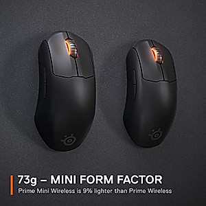 SteelSeries Prime Mini Wireless FPS Gaming Mouse – 100 Hour Battery – USB-C – 18,000 CPI TrueMove Air Optical Sensor – 5 Programmable Buttons – Magnetic Optical Switches – Mini Form Factor (Renewed)